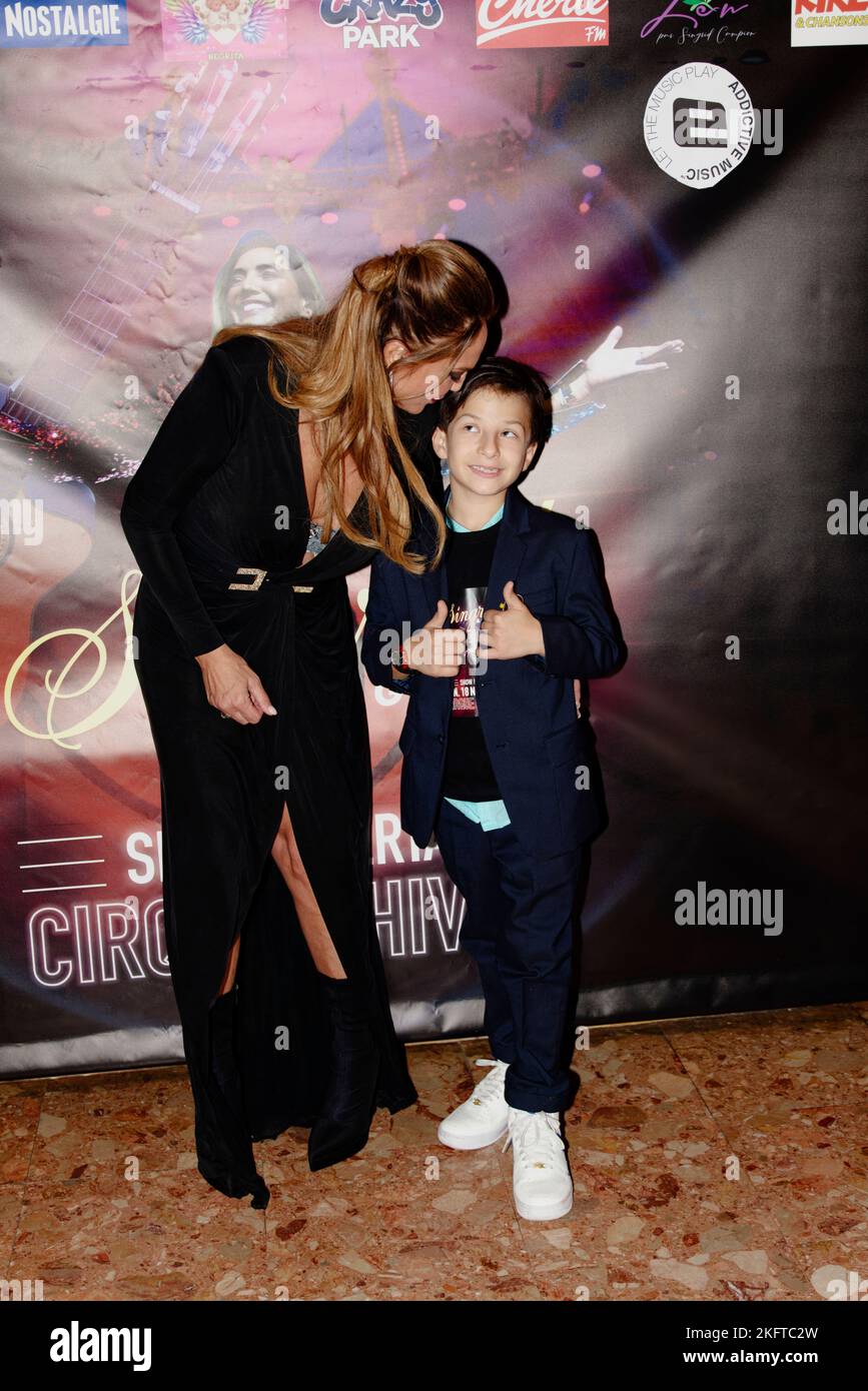 Paris, France. 18th Nov, 2022. Singrid Campion with her son Marcel ...