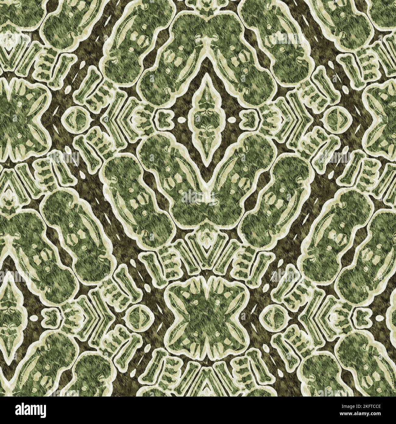 Mosaic geometric green seamless texture pattern. Trendy kaleidoscope ...