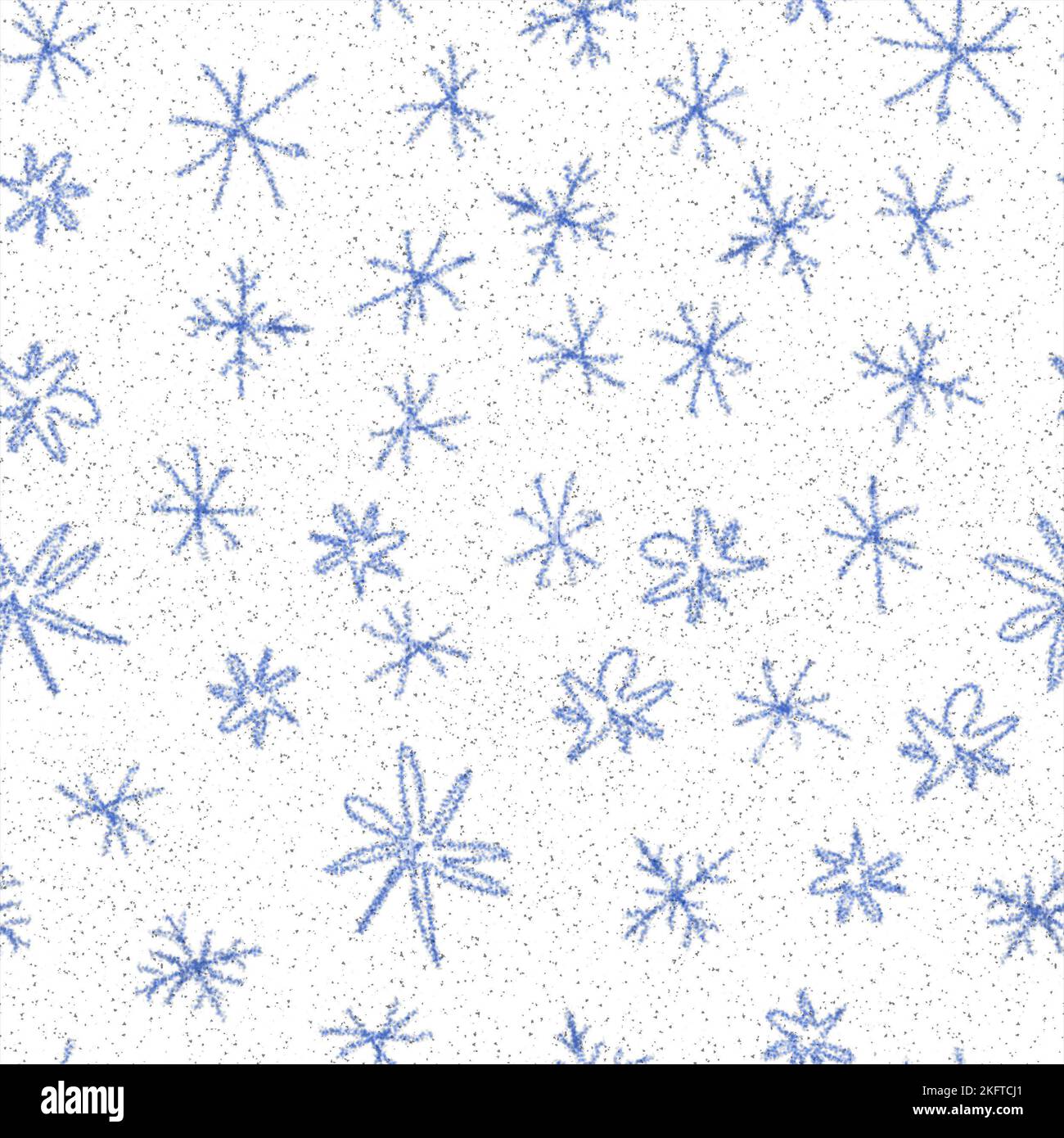 Hand Drawn Snowflakes Christmas Seamless Pattern. Subtle Flying Snow ...