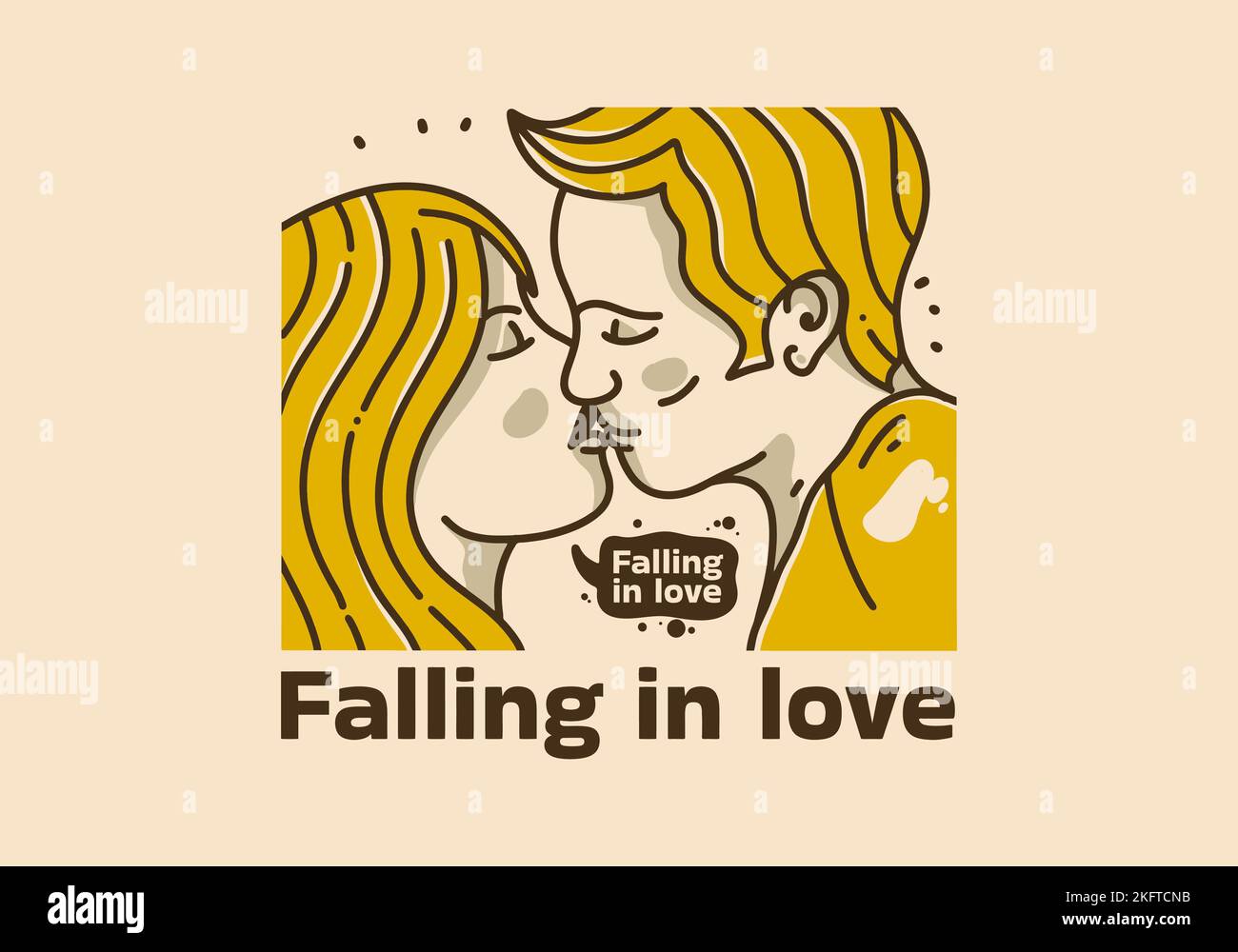 Woman And Man Kissing Art Stock Vector Images Alamy