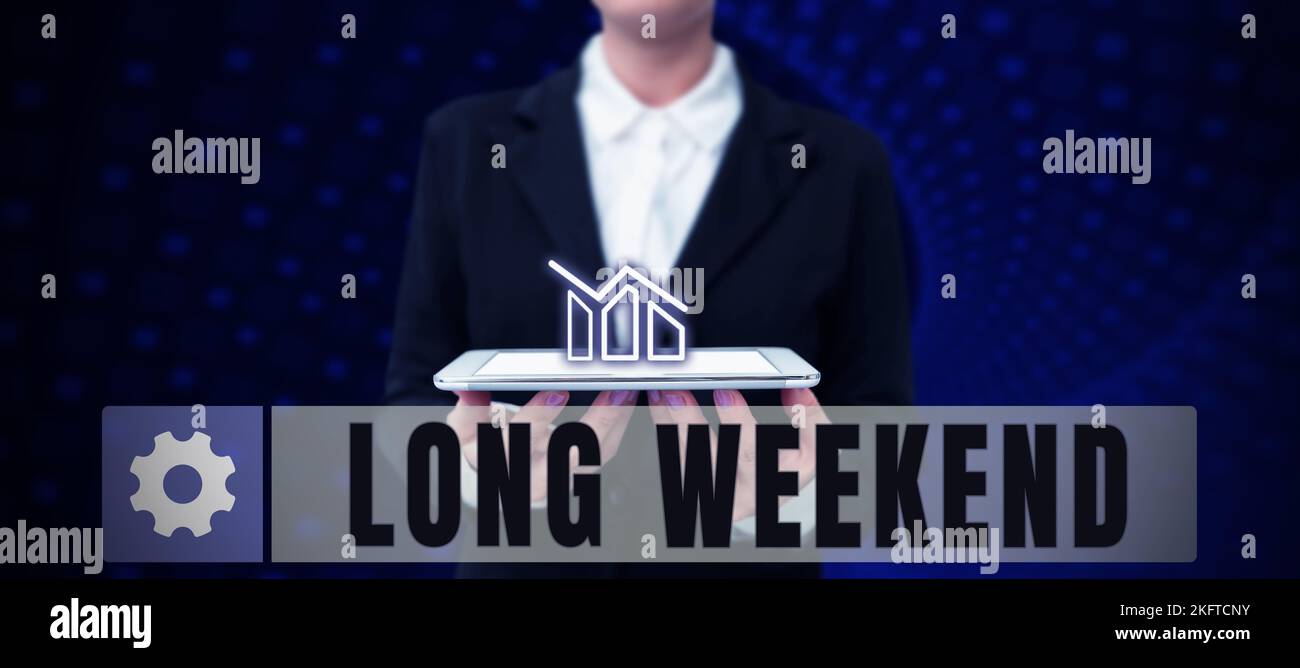 Text caption presenting Long Weekend. Internet Concept prolonged ...