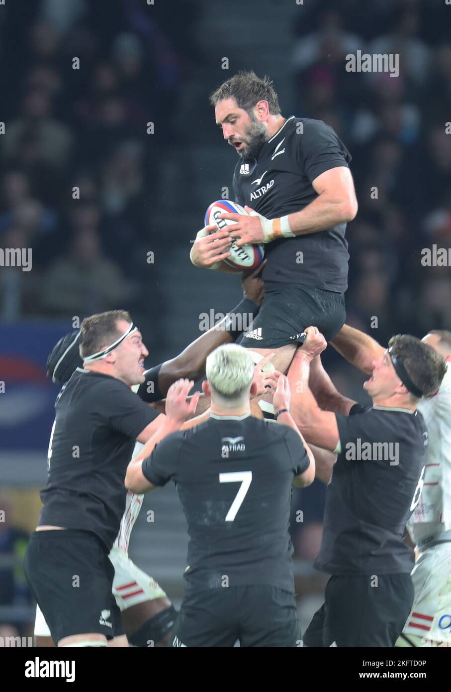 London ENGLAND - November 19: Brodie Retallick of New Zealand making ...