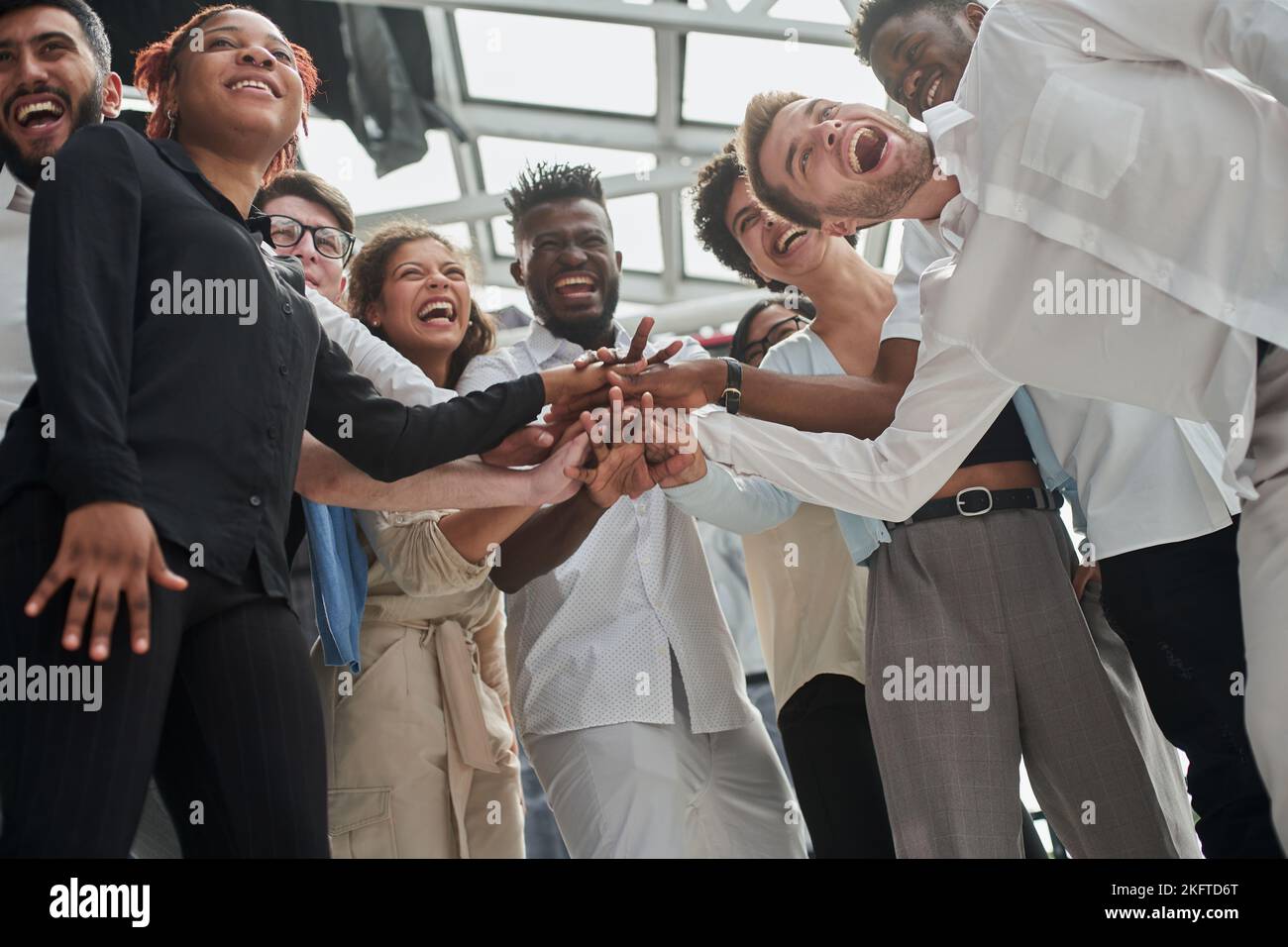 A Group of International Business People Are Putting Their Hands ...