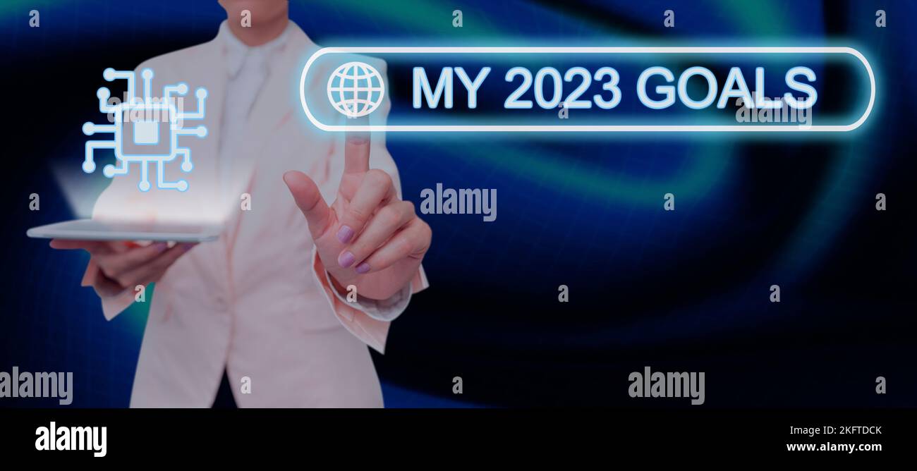 Conceptual display My 2023 Goals. Business approach setting up personal ...