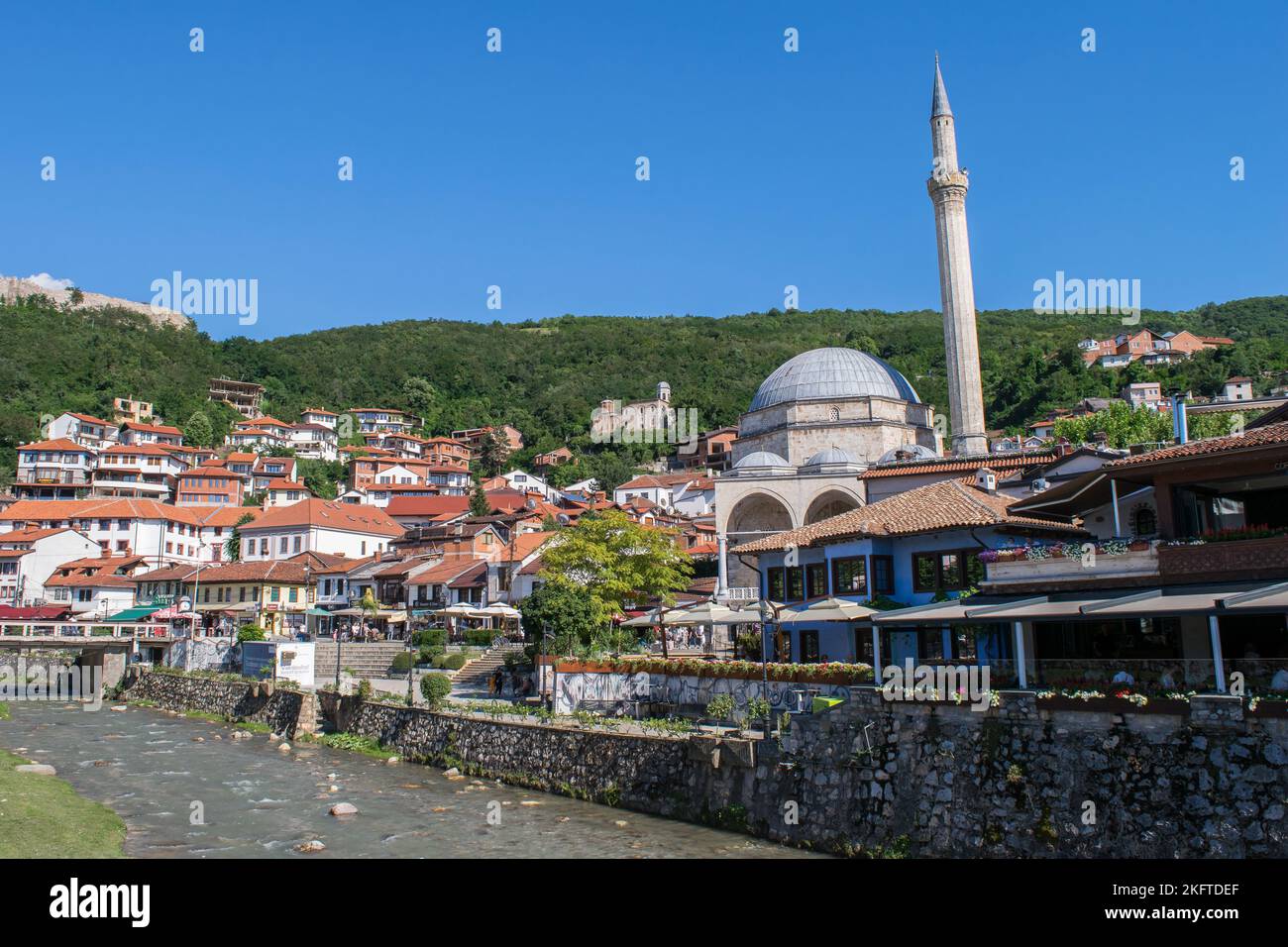 Sinan Pasha Mosque and stone bridge, landmarks in the city of Prizren ...