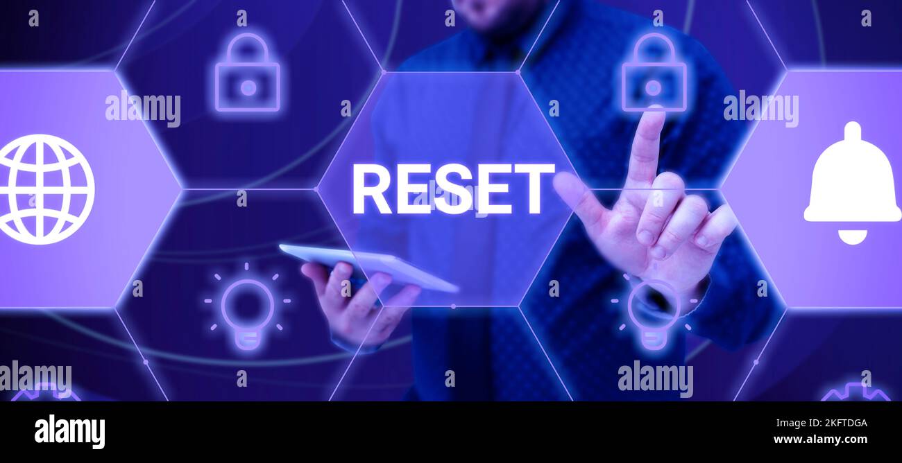 Sign Displaying Reset Word Written On Cause Device Return To Its Factory Mode Set Again Zero