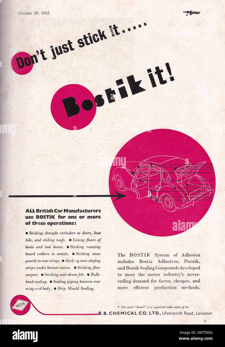 Bostik vintage advert Stock Photo - Alamy