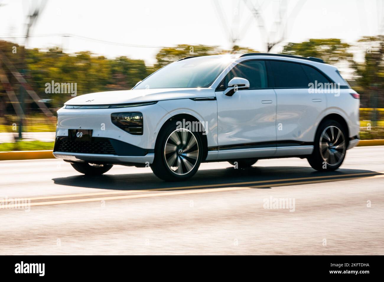 Long range 4WD performance version of the XPeng G9 electric SUV being ...