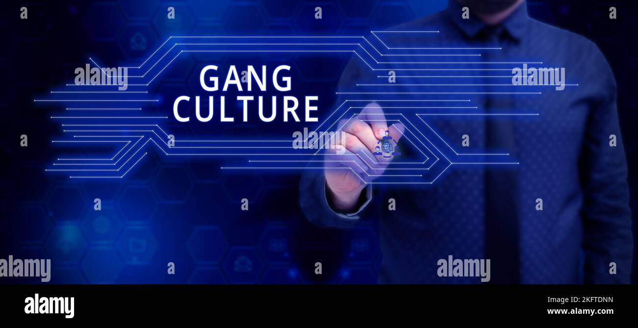 Hand writing sign Gang Culture. Business overview particular ...