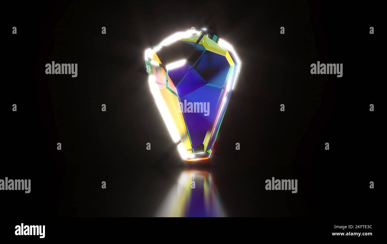 Gem diamond rotate 3d style intro 3d render Stock Photo - Alamy