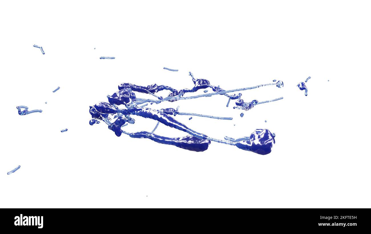 Creative Splash blue ink Abstract liquid Fluid art super slow motion ...