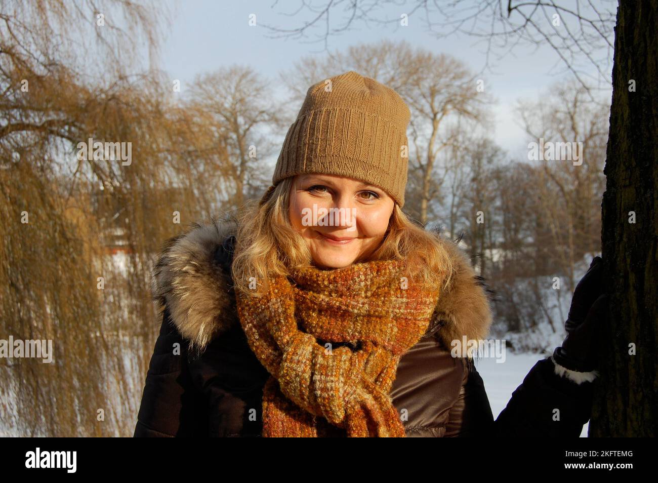 Pretty young woman posing for the camera, smiling blond danish woman ...