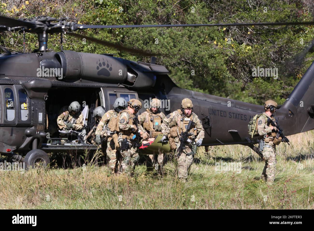 Joint training exercise with Det 2. 6 Co. 3/238th AVN MEDEVAC, Cox ...
