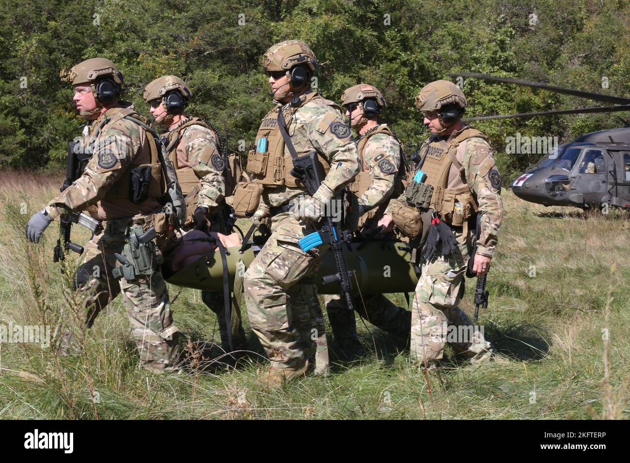 Joint training exercise with Det 2. 6 Co. 3/238th AVN MEDEVAC, Cox ...