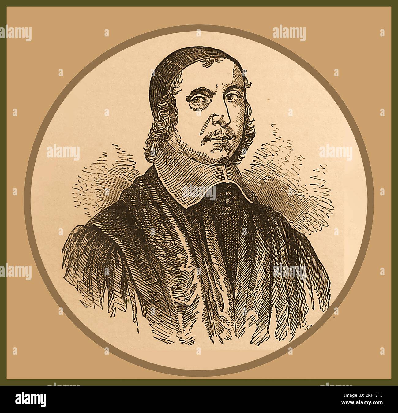 A Late 19th century engraved portrait of Jeremy Taylor (1613–1667 ...