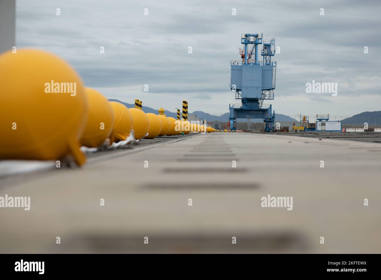 A security gate lays along the harbor at Marine Corps Air Station ...