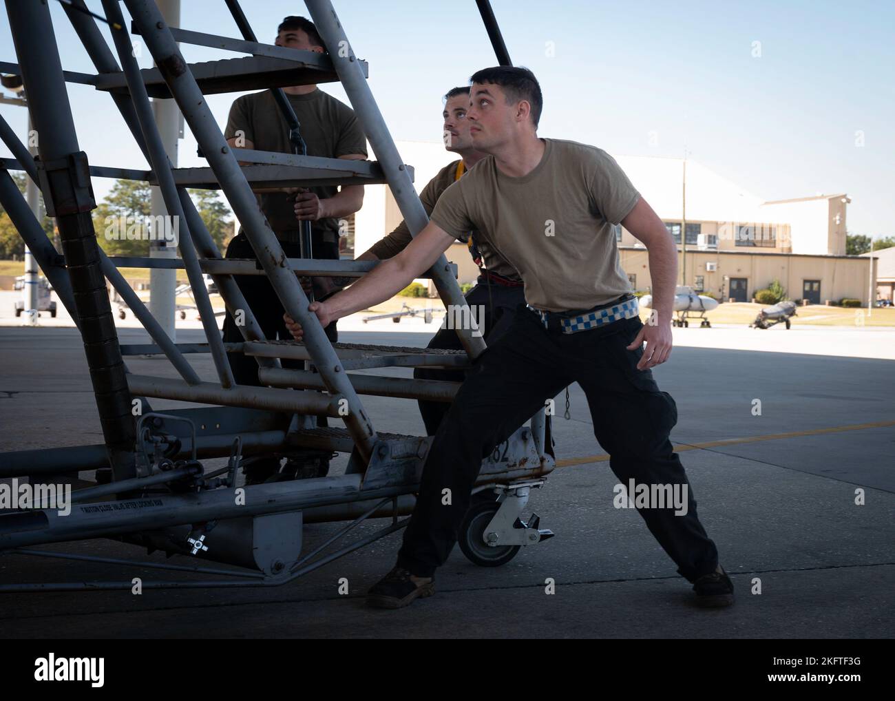 U.S. Air Force Airmen from the 55th Fighter Generation Squadron (55th ...