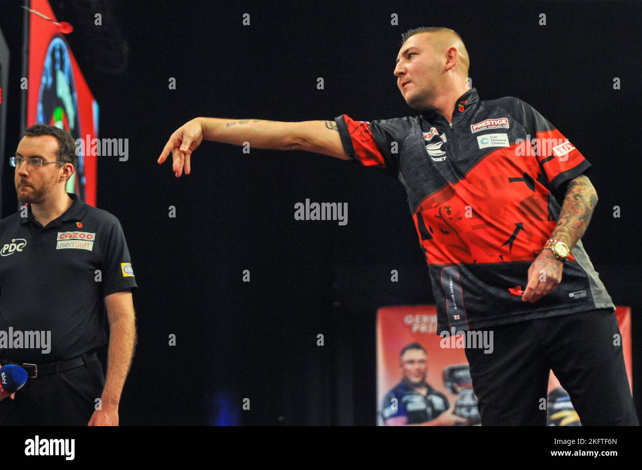 WOLVERHAMPTON, ENGLAND - NOVEMBER 12: Nathan Aspinall of England during ...
