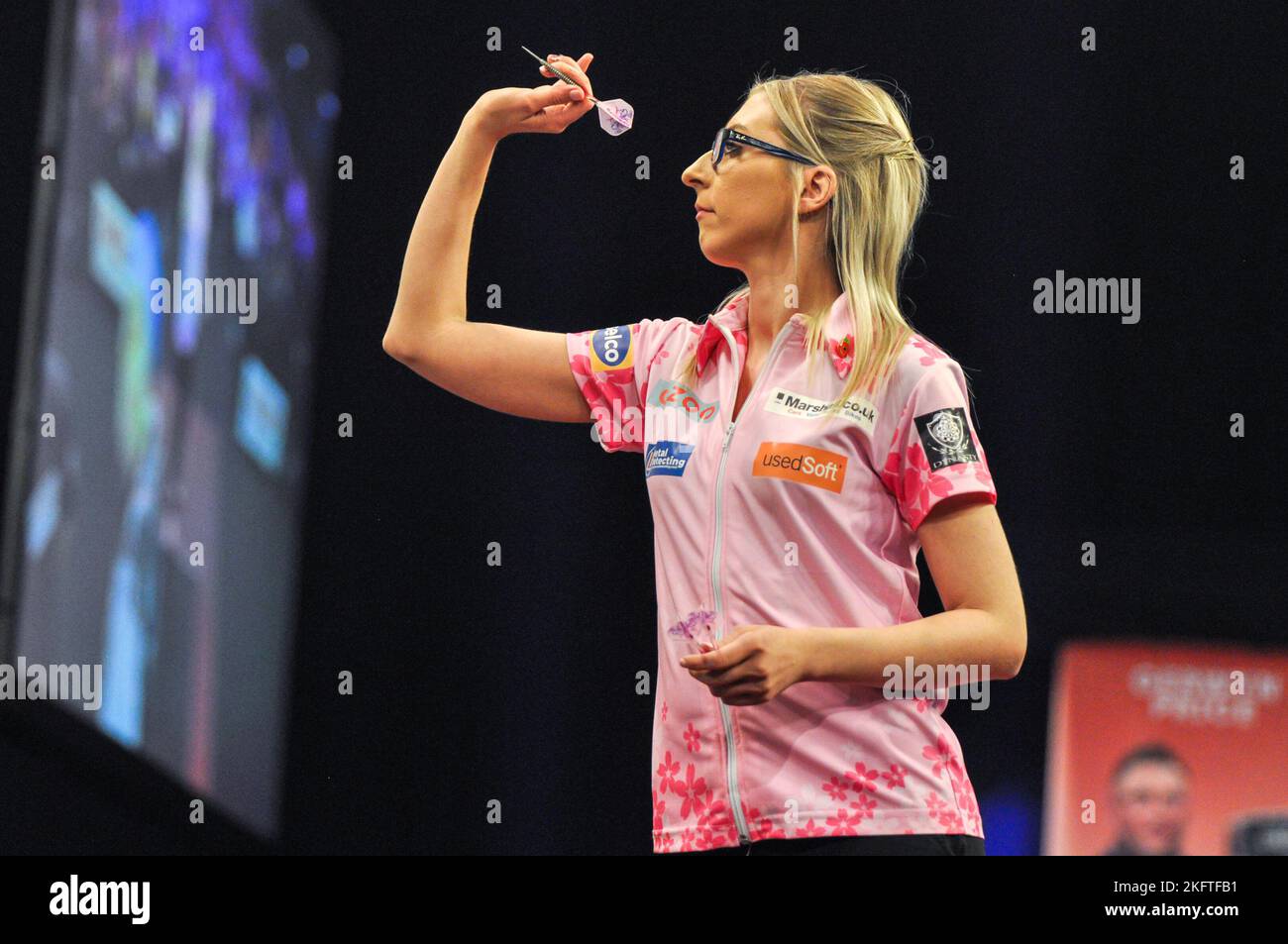 WOLVERHAMPTON, ENGLAND - NOVEMBER 12: Fallon Sherrock of England during ...