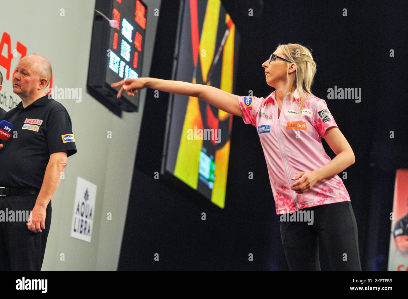 WOLVERHAMPTON, ENGLAND - NOVEMBER 12: Fallon Sherrock of England during ...