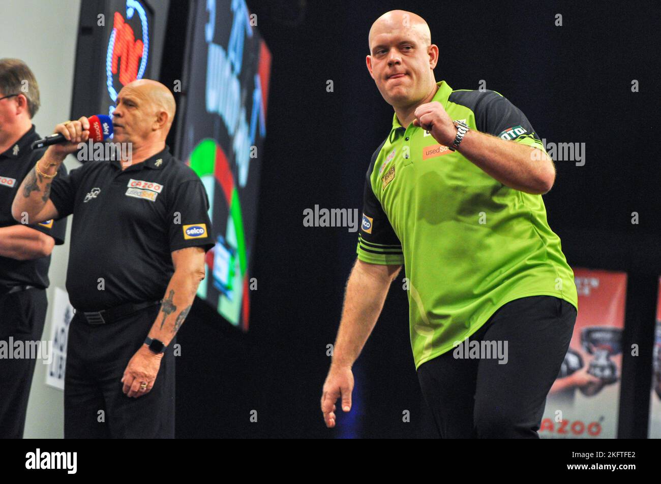 WOLVERHAMPTON, ENGLAND - NOVEMBER 12: Michael van Gerwen of the ...