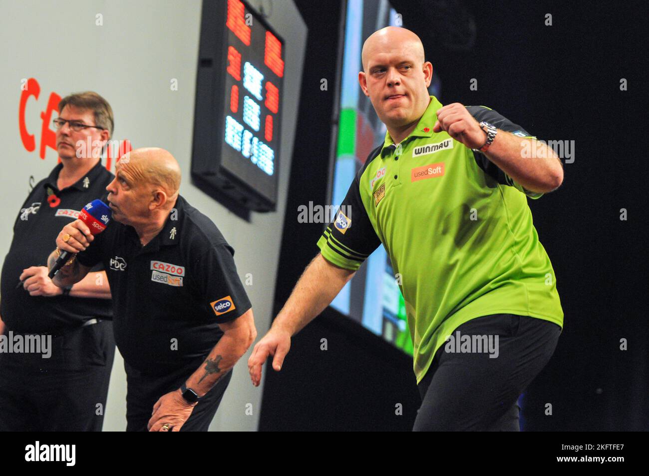 WOLVERHAMPTON, ENGLAND - NOVEMBER 12: Michael van Gerwen of the ...