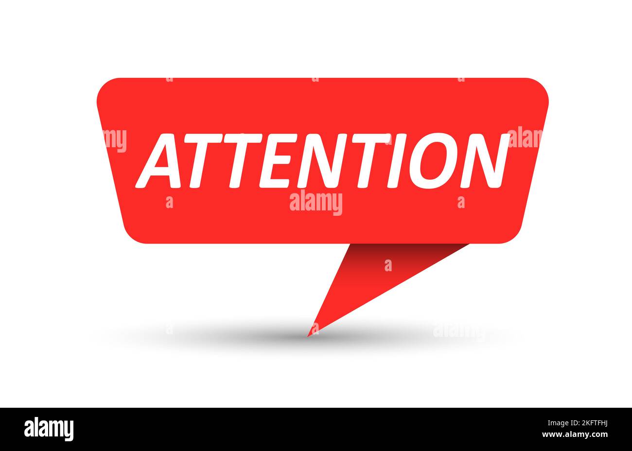 Attention. Vector banner, pointer, sticker, label or speech bubble ...