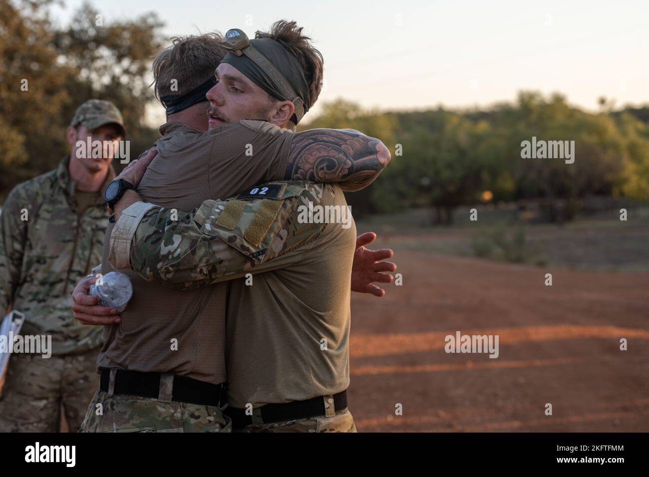 U.S. Air Force Senior Airman Kelsey Minnick, left, and Senior Airman Nicholas Hunter, 9th Air ...