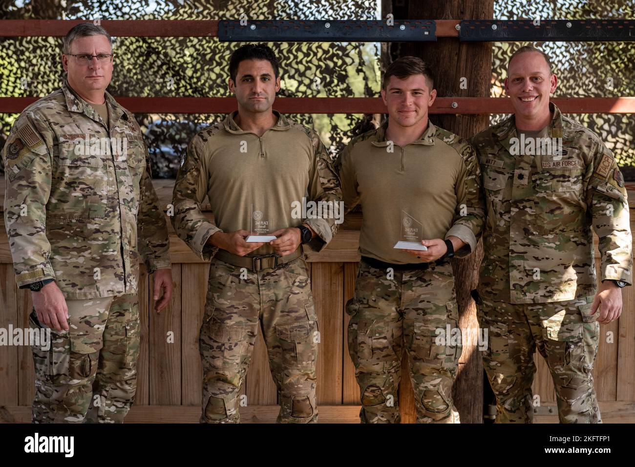 U.S. Air Force Master Sgt. Jordan Paresky, left, 7th Air Support ...