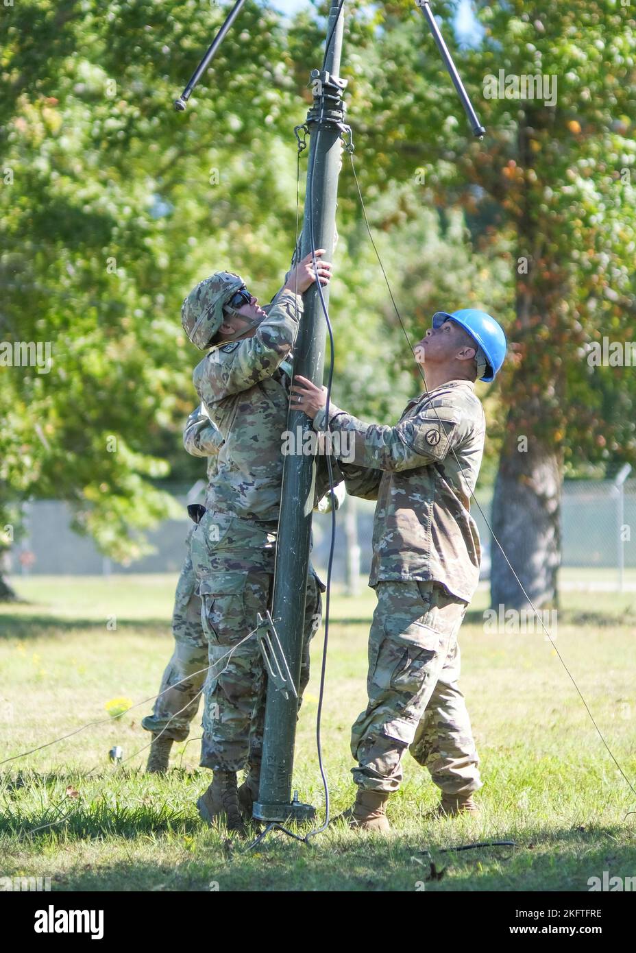 Soldiers assigned to the 688th RPOE set up a communications system ...