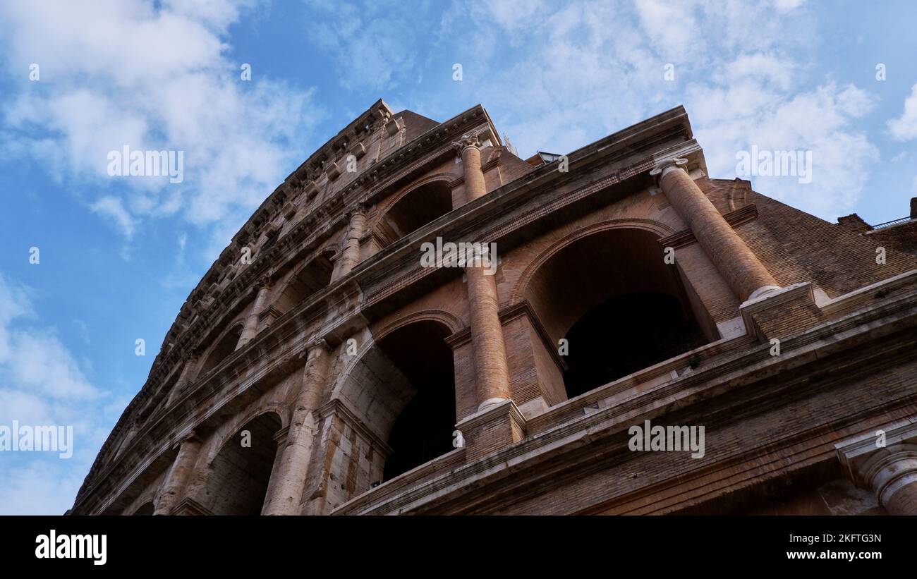 Colesseum, Closseum on the cloudy blue or azure sky background, bottom ...
