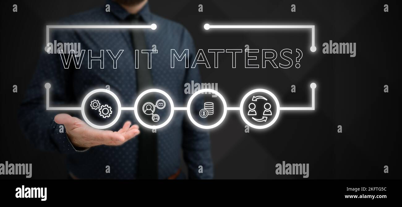 Text sign showing Why It Matters. Internet Concept Important Reasons to ...