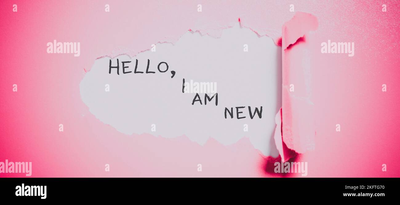 Conceptual caption Hello, I Am New. Business idea introducing oneself ...