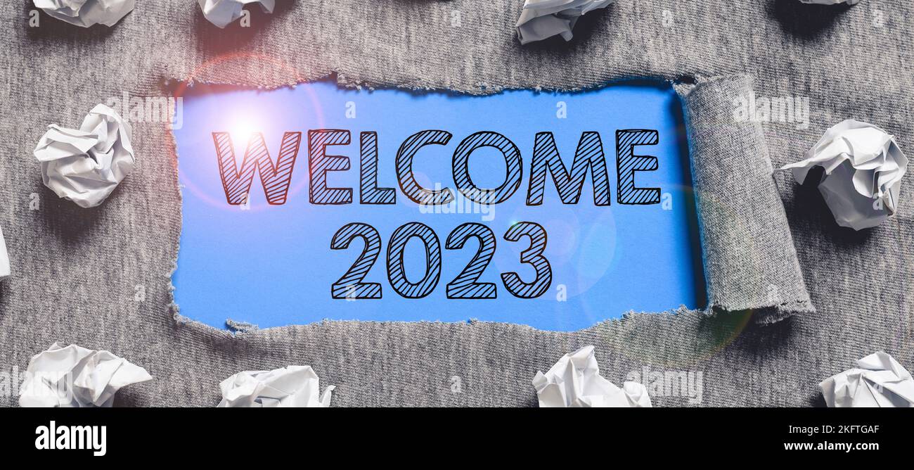 Text caption presenting Welcome 2023. Business overview New Year ... Text caption presenting Welcome 2023. Business overview New Year ...