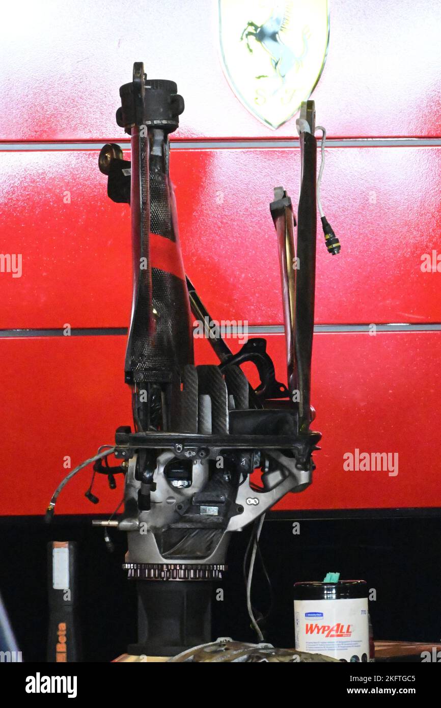 ABU DHABI, 19/11/2022, Front brake system of the Scuderia Ferrari F1-75 ...