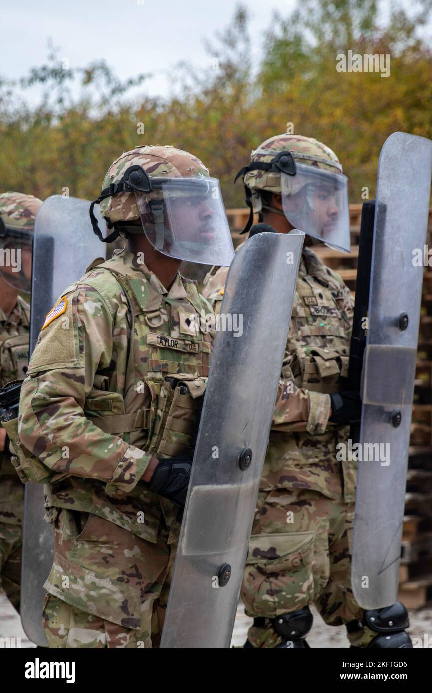 Soldiers of the 2nd of the 151st Infantry Battalion, from the Indiana ...