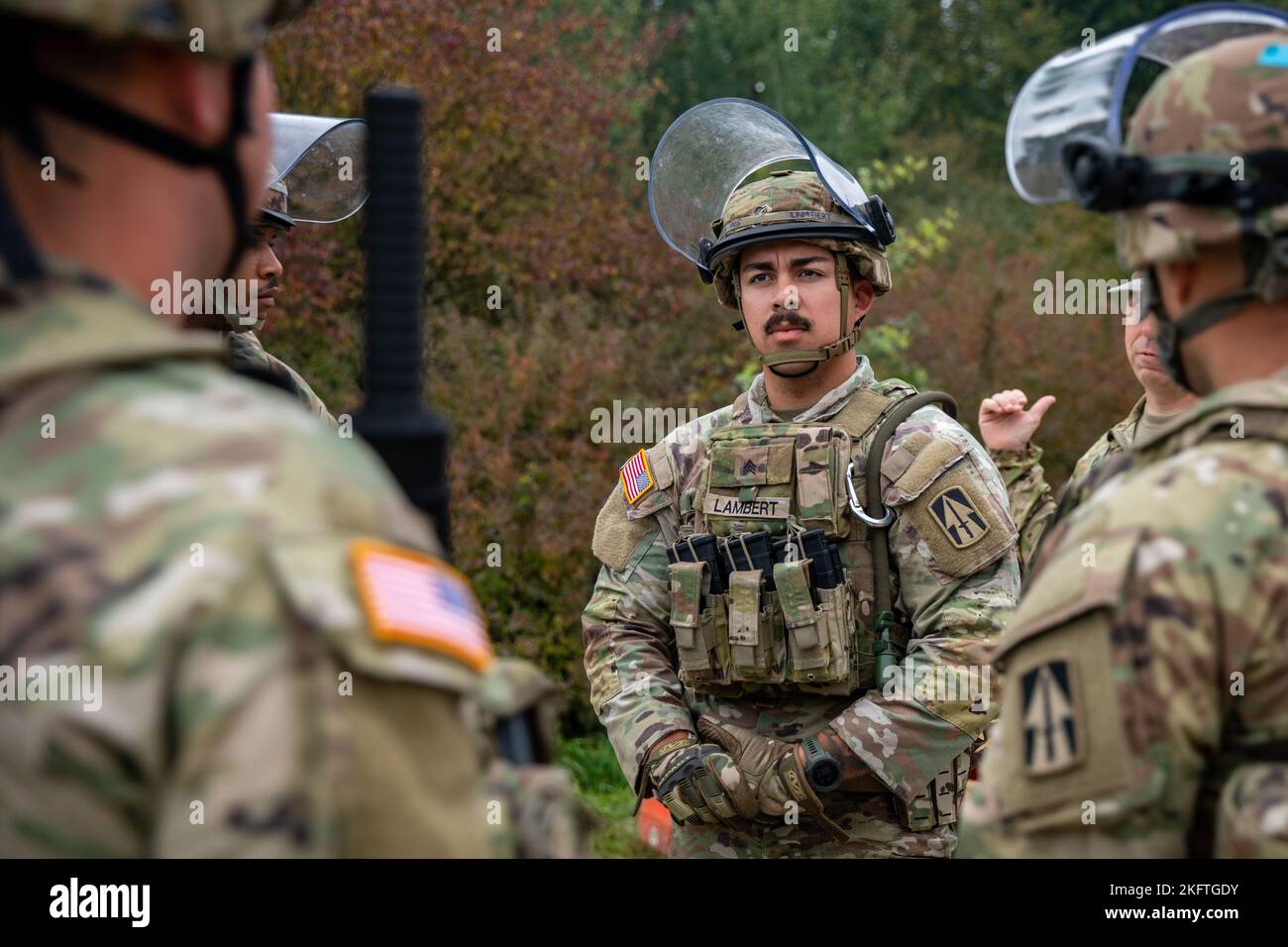 Soldiers of the 2nd of the 151st Infantry Battalion, from the Indiana ...