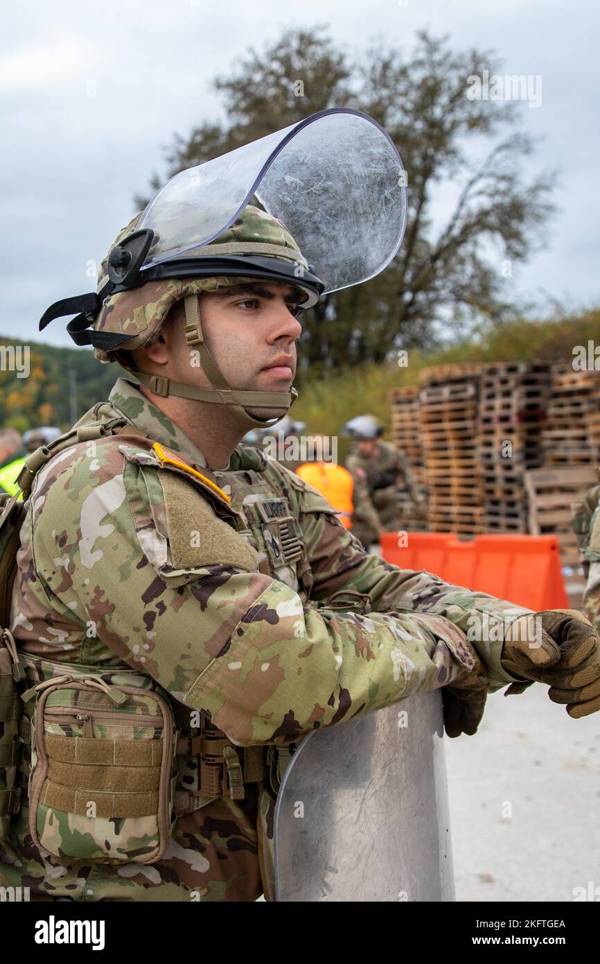 Soldiers of the 2nd of the 151st Infantry Battalion, from the Indiana ...