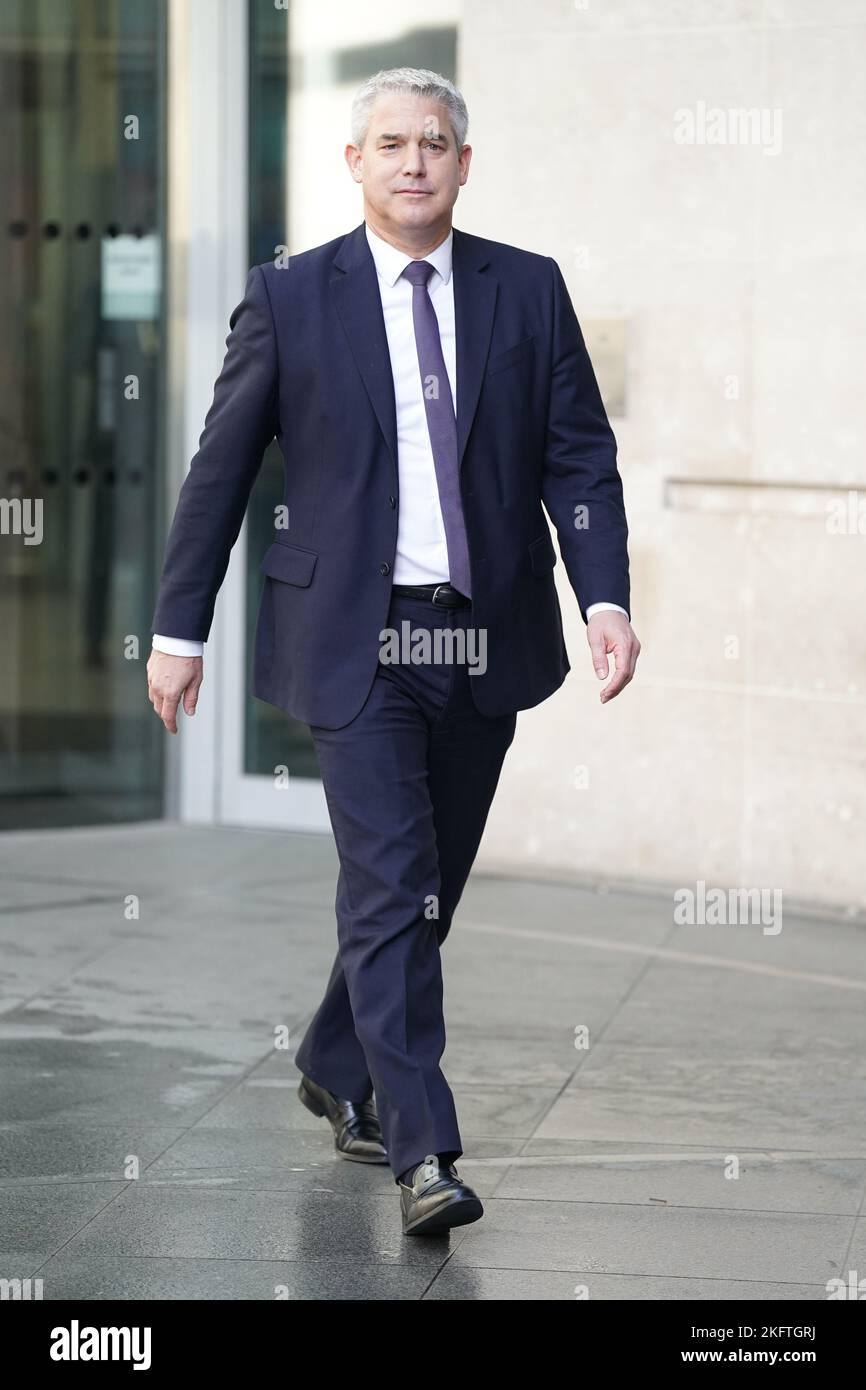 Health Secretary Steve Barclay leaves BBC Broadcasting House in London ...