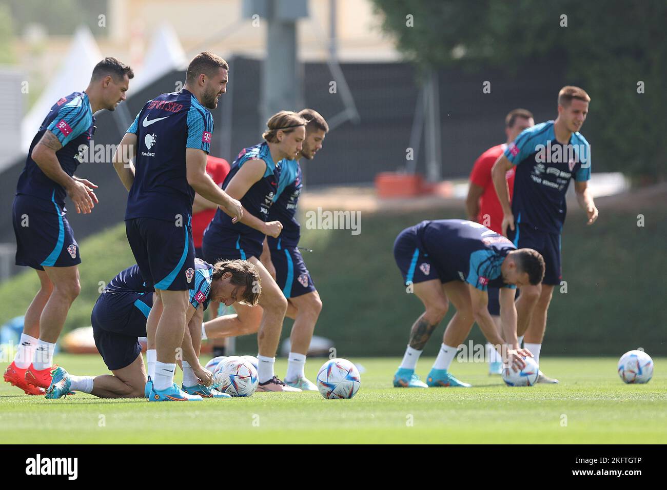 Doha, Qatar on November 20, 2022. Luka Modric and Mateo Kovacic during ...