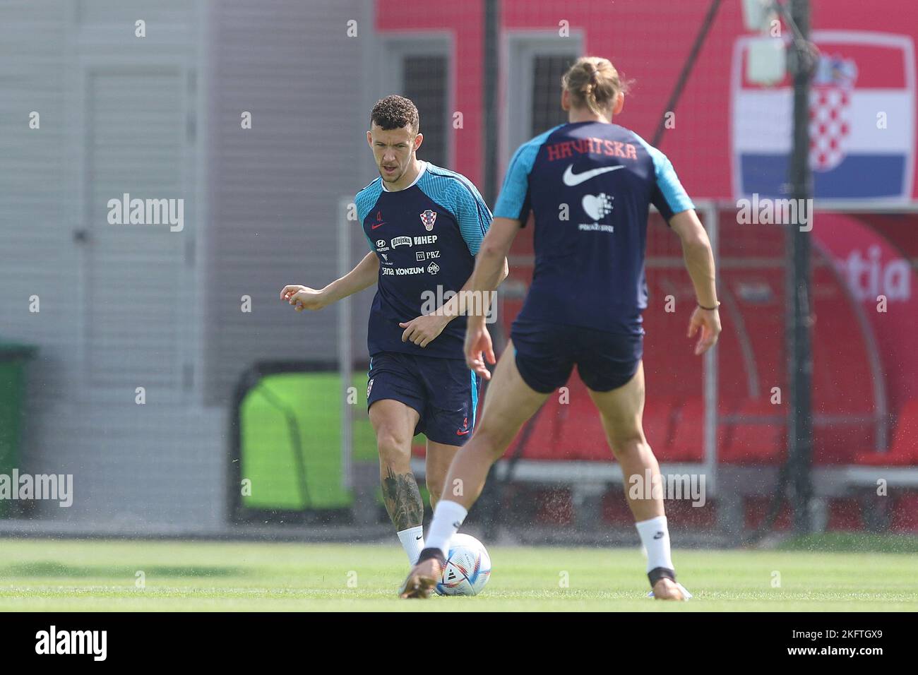 Doha, Qatar on November 20, 2022. Luka Modric and Ivan Perisic during ...