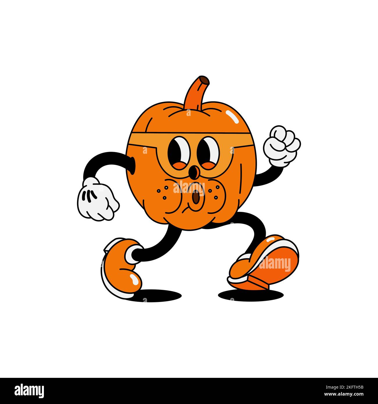 Running Pilgrim Cartoon