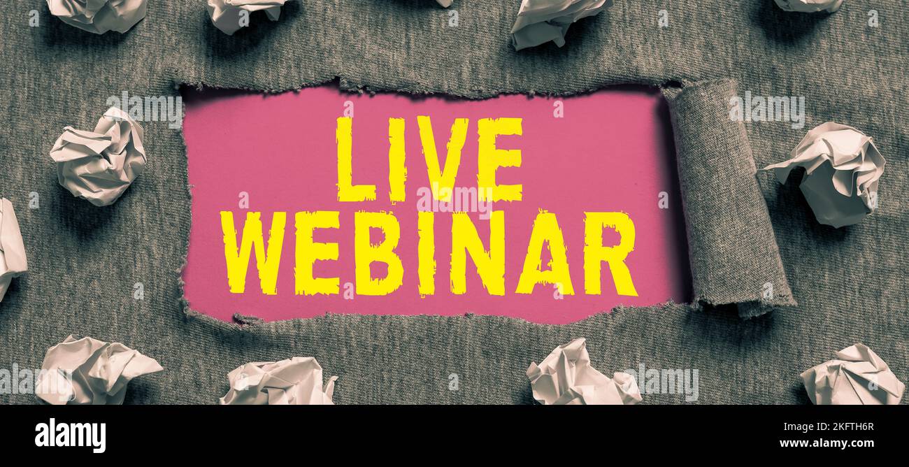 Handwriting text Live Webinar. Concept meaning Interactive seminar ...