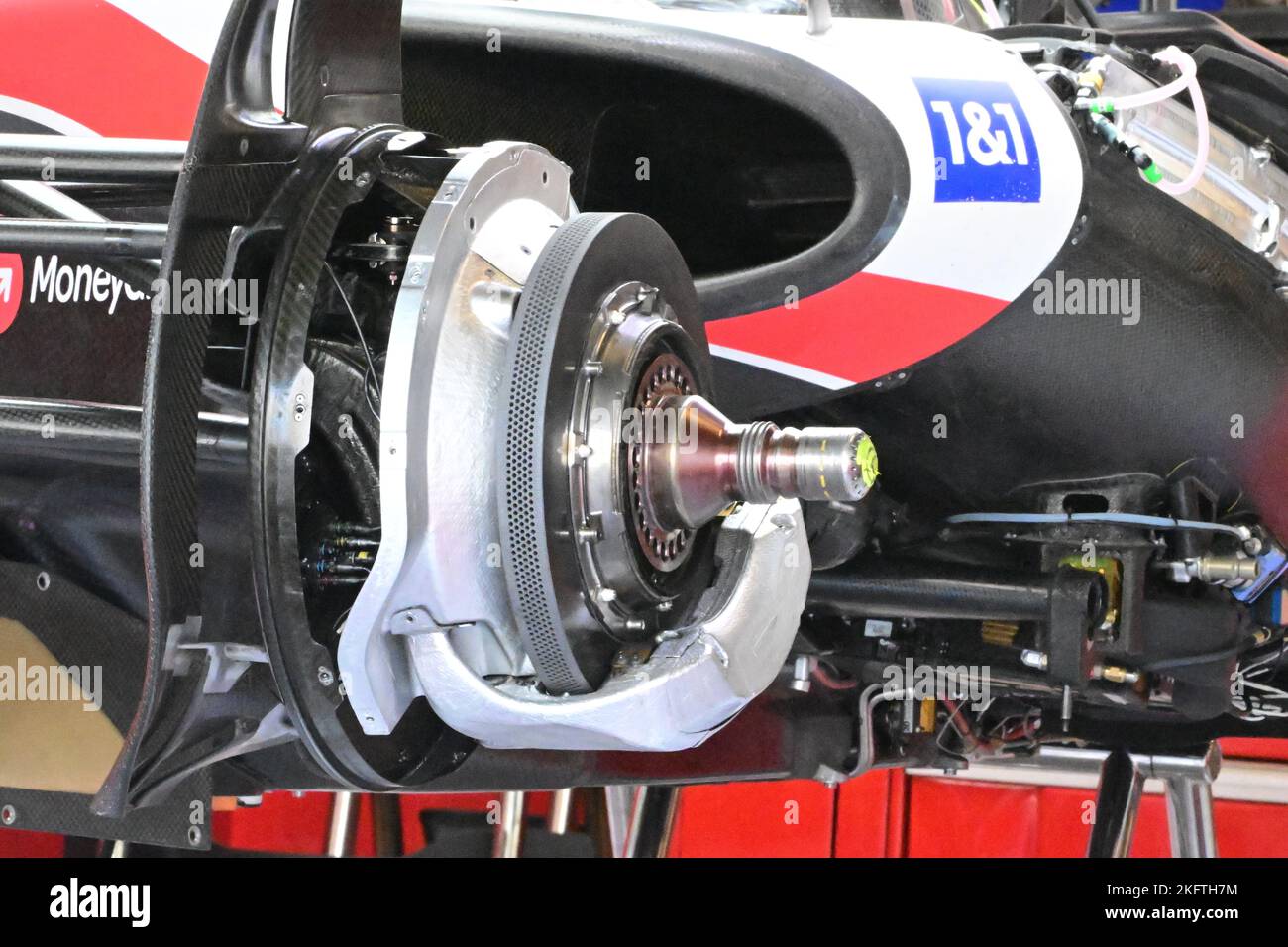 ABU DHABI, 19/11/2022, Haas F1 Team VF-22 Ferrari, Mechanical detail of ...