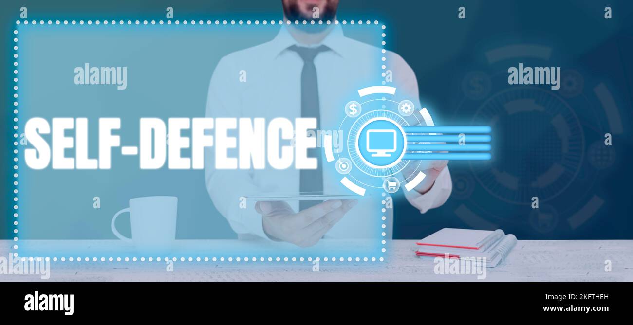 Inspiration showing sign Self Defense. Business idea the act of ...