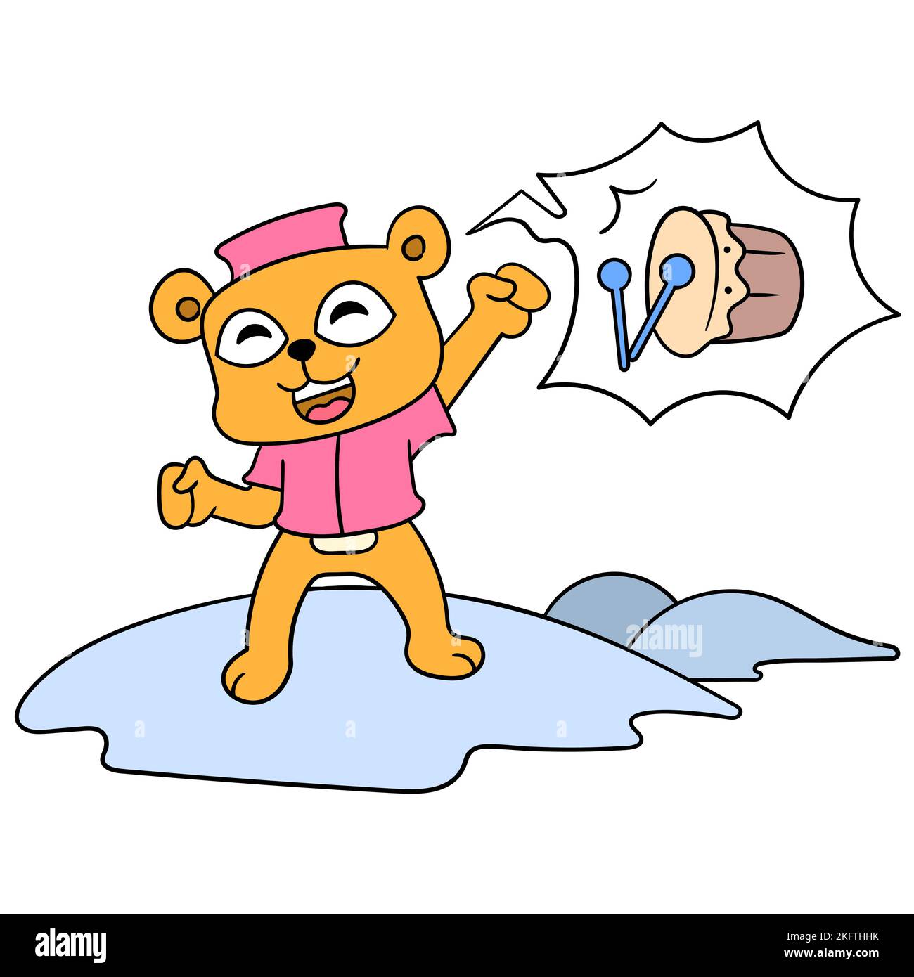 A cartoon character drawing vector illustration on a white background ...