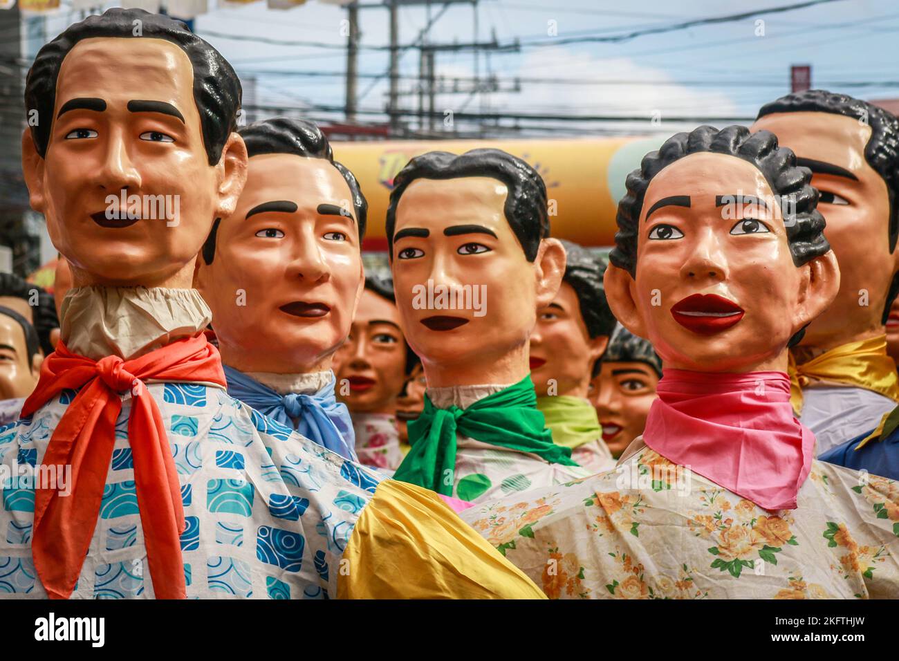 Angono, Philippines, 20/11/2022, Papier-mache giants line up on the ...
