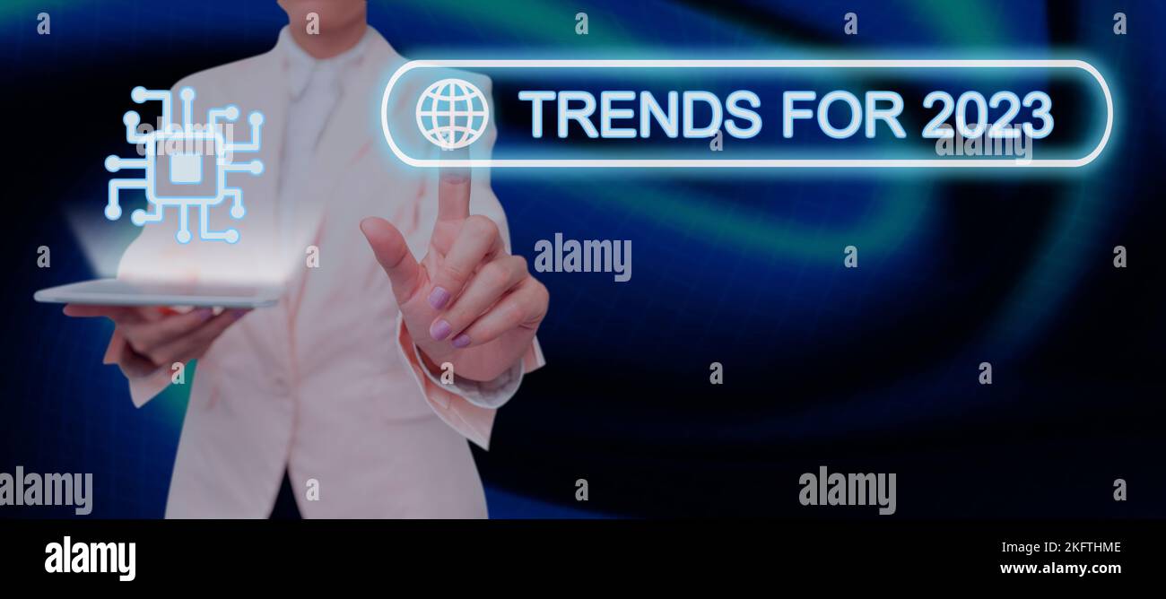 Writing displaying text Trends For 2023. Business overview list of ...