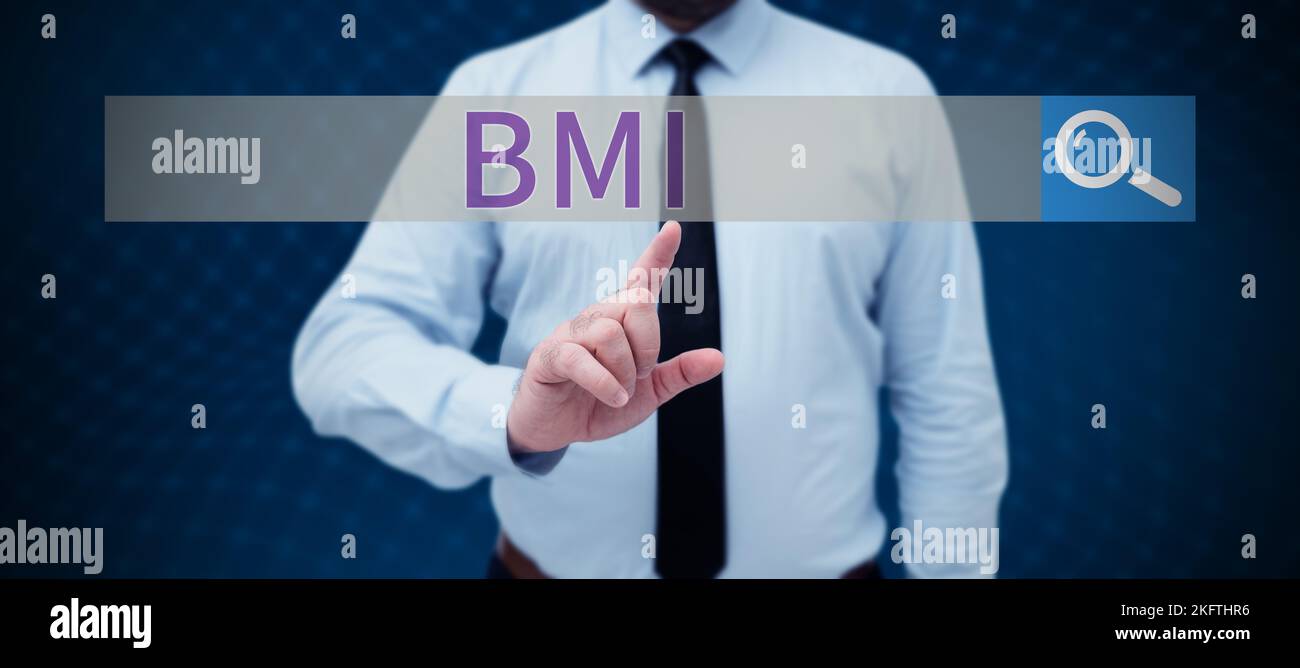 Handwriting text Bmi. Concept meaning Method of estimating body fat ...