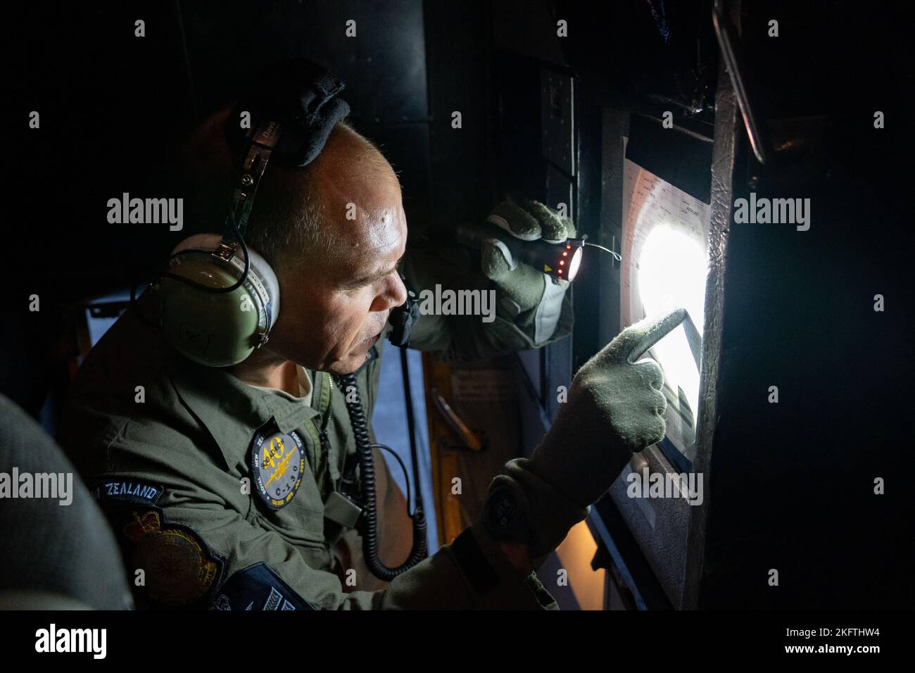 Royal New Zealand Air Force Flight Sergeant Nathan Hodges, a loadmaster ...